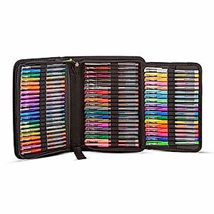 120 Color Artist Gel Pen Set includes 28 Glitter Gel Pens 12 Metallic, 11 Pastel, 9 Neon, plus 60 Matching Color Refills, More Ink Largest Art Neon Pen for Adults Coloring Books Craft Doodling Drawing