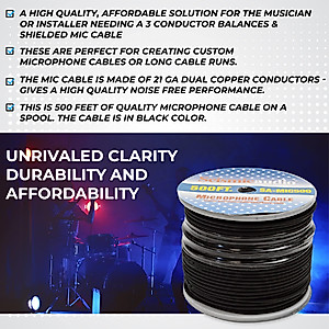 Seismic Audio Speakers Microphone Cable, Build Your Own Mic Cable, Spool of 500 Feet Cable
