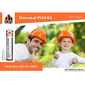 DCP Donseal PU440 Concrete Sealant - Paintable Concrete Expansion Joint Filler - Non-sag Polyurethane Caulk for Joints & Walls - Grey Concrete Sealer 10.1 fl. oz Cartridge