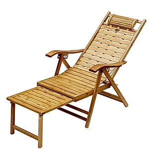 BROHN Lounge Chair, Wooden Rocking Chair Porch Rocker Outdoor Traditional Indoor Foldable Deck Recliner Sun Lounger Chairs
