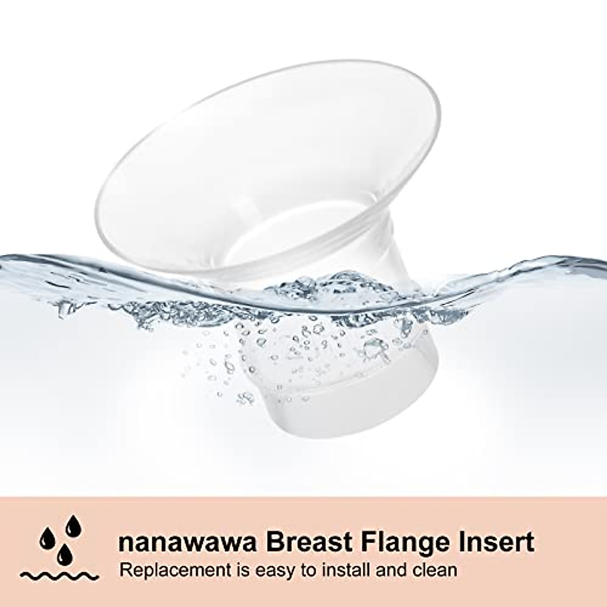 Nanawawa Flange 15, 17, 19, 21mm Insert 24mm Shroud/Flange,Compatible with momcozyS9/S10/S12，Wearable Breast Pump Shields/Flanges， 4 pcs/Each.(17mm/pcs)