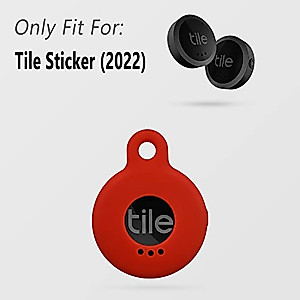 Geiomoo Silicone Case Compatible with Tile Sticker 2022, Protective Cover with Carabiner (Red)