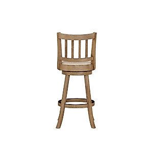 Boraam Sheldon Bar Height Stool, 1 Pack, 29-Inch, 1-Pack, Driftwood Wire-Brush and Ivory