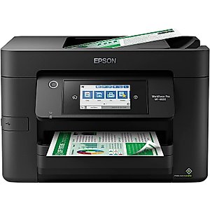 Epson Workforce Pro WF-4820 Wireless All-in-One Color Inkjet Printer, Black - Print Scan Copy Fax - 4.3" Touchscreen, 25 ppm, 4800 x 2400 dpi, Auto 2-Sided Printing, 35-Sheet ADF, Ethernet