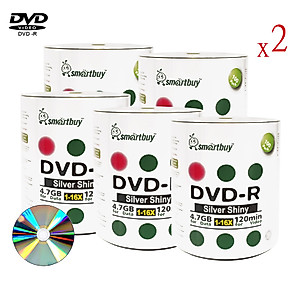Smart Buy 1000 Pack DVD-r 4.7gb 16x Shiny Silver Blank Data Video Movie Recordable Media Disc, 1000 Disc 1000pk