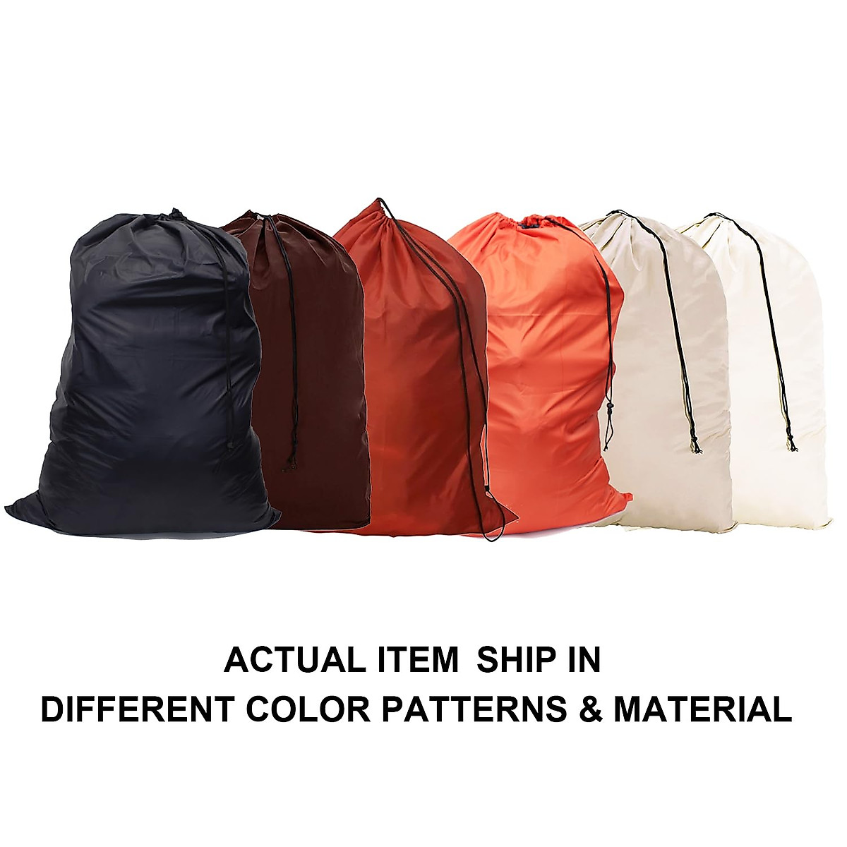 YETHAN Extra Large Laundry Bag 6 Pack, Varied Colors, Travel Laundry Bags with Drawstring Closure, 30"x40", for college, dorm and apartment dwellers (6PCS)