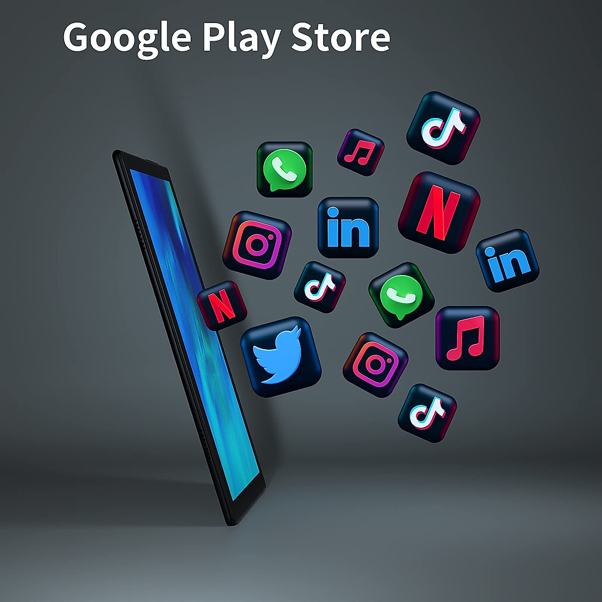 HHC Tablet 10 inch Android Tablets, 5G/2.4G WiFi Tablets with Touch Screen, Octa-Core Processor, 2GB+32GB Storage, HD IPS Display, 6000mAh Battery, Dual Cameras, GPS, Bluetooth 5.0 Black