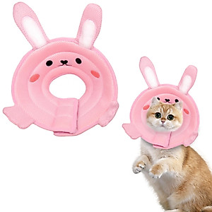 Cat Cone Collar Soft, Cute Cat Recovery Collar, Comfortable Cat Neck Cone for Wound Healing, Protective Pet Elizabethan Collar for Kitten Cat, Not Block Vision