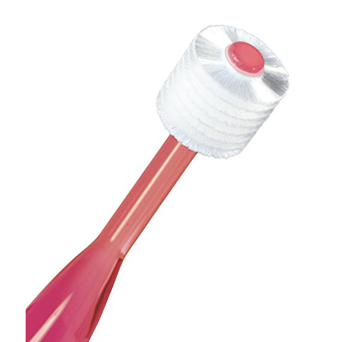Brilliant Soft Bristle Toothbrush for Adults - Round Brush Head Micro-Fine, Rounded-Tip 360 Degree All Around Bristles, Sensitive Tooth Brush, Oral Hygiene Products, Red, 1 Count