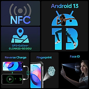 OUKITEL WP27 Rugged Outdoor Smartphone Android 13-24GB RAM+256GB ROM,6.8“FHD+ Display,8500mAh Battery with 33W Fast Charging,64MP+16MP+20MP Night Vision Camera,IP68 Waterproof Phone (Navy Black)