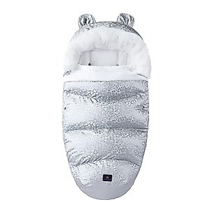 Pram Footmuff,Stroller Padded Footmuff Cover Cosy Toes,Baby Winter Foot Cover,Warmth,Windproof, Waterproof, Cold Resistant, Washable (Silver)