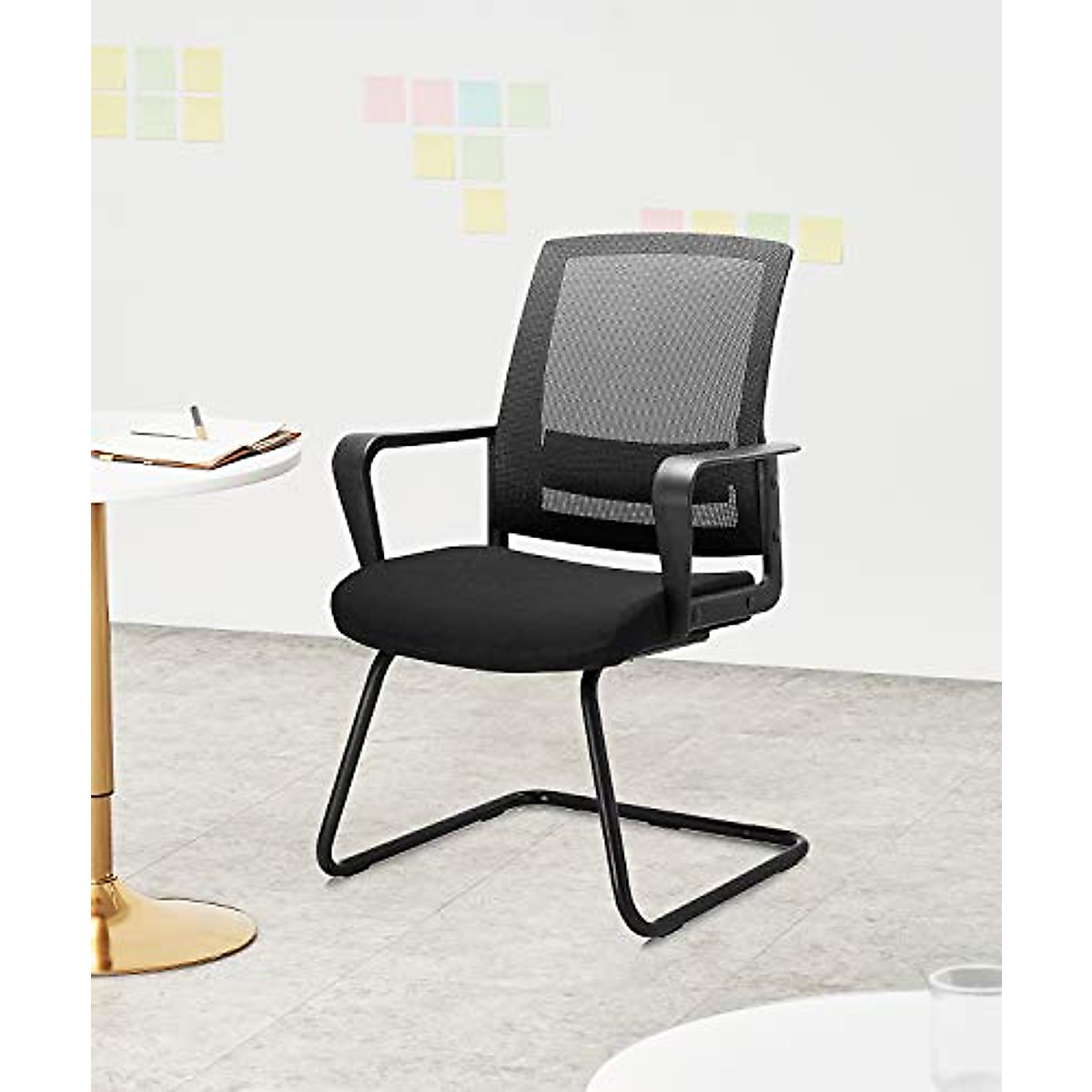 CLATINA Office Guest Chair with Lumbar Support and Mid Back Mesh Space Air Grid Series for Reception Conference Room 4 Pack