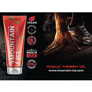 Mountain Ice Muscle Pain Relief Gel for Back & Neck Pain, Sprains, Soreness, Reduce Inflammation Fast, Made with Natural Ingredients,Made in The USA (1)