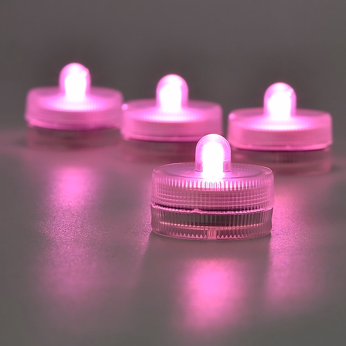 KITOSUN Submersible LED Lights cr2032 Battery Powered Underwater Waterproof LED Tea Light Candles for Events Wedding Centerpieces Vase Floral Xmas Holidays Home Decor Lighting(Pack of 12) (Pink)