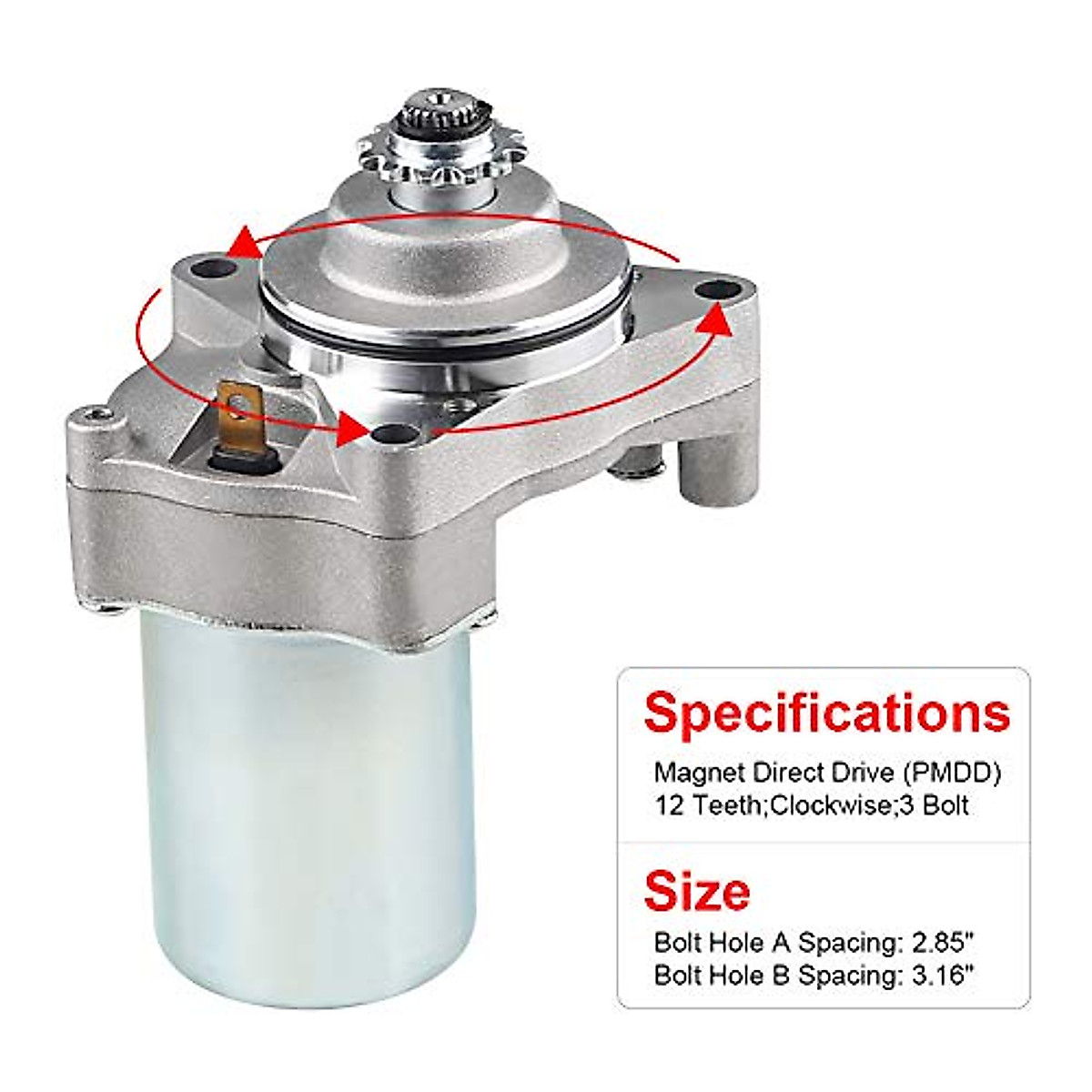 WATERWICH Starter Compatible with Tao Tao 125cc 110cc-50cc ATV Coolster Motor Coolster Four 4 Wheeler Chinese Pit Dirt Bike 4 Wheelers Go Karts Dune Buggy Sandrail Quad SSR Roketa