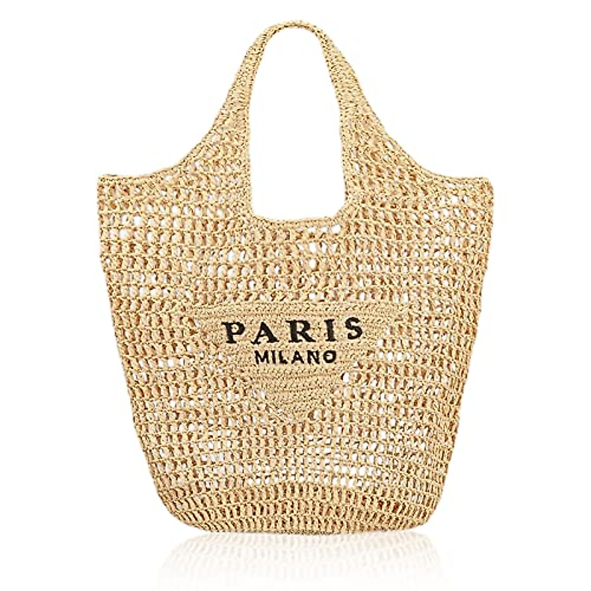 Straw Tote Bag for women,Mesh Hollow Woven Tote Bag,Handbag Beach Bag,Paris Hobo Bag,Large Shoulder Travel Tote Bag