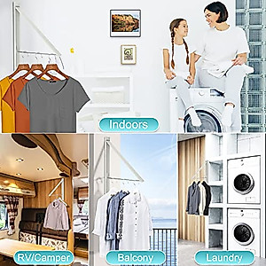 SunEegral Clothes Drying Rack Folding Indoor,Laundry Room Organization,Wall Mounted Drying Racks for Laundry,Laundry Drying Rack Collapsible,Laundry Drying Rack,Retractable Clothesline (White)