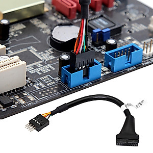 SinLoon USB 3.0 Header to USB 2.0, USB 3.0 19 Pin Female to USB 2.0 9 Pin Connectors Motherboard Cable for Data Transmission 2-Pack (19Pin Female)
