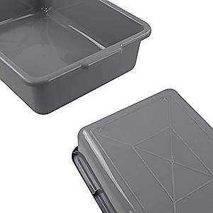Farmoon 22L Commercial Bus Tub, Large Grey Wash Basin Tote Box, 4 Packs