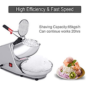 Goplus® Electric Ice Crusher, Ice Shaver Machine, Snow Cone Maker, Shaved Ice Machine, 143 Lbs
