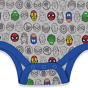 Marvel Baby Boys 5 Pack Bodysuits Hulk Spiderman Iron Man Captain America 3-6 Months