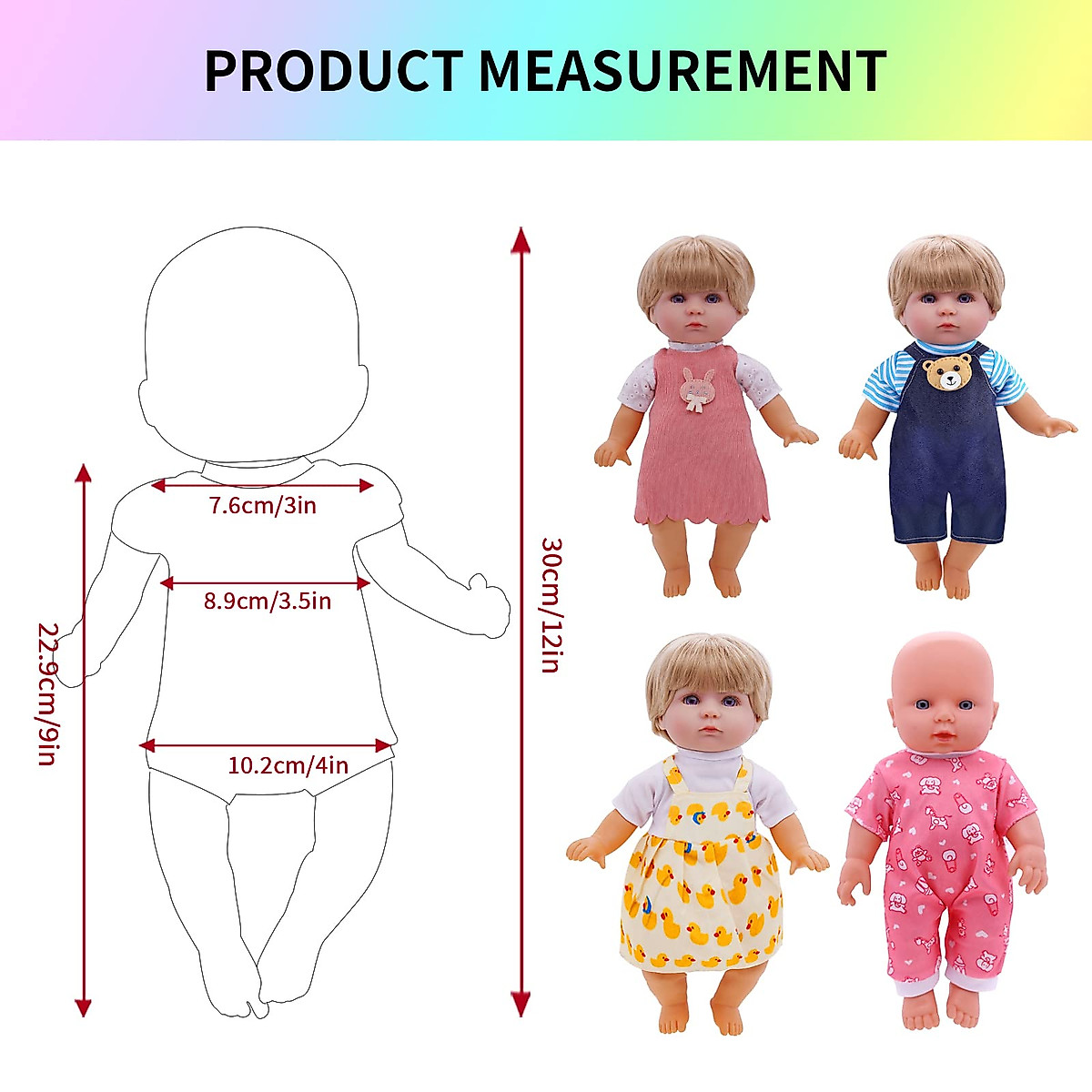 Girl Doll Clothes and Accessories 12 Sets Doll Clothes for 12 Inch Dolls Alive-Baby Doll Clothes Dress Pajamas Swimsuits Lovely Baby Doll Outfits Accessories for Christmas Birthday for Little Girl