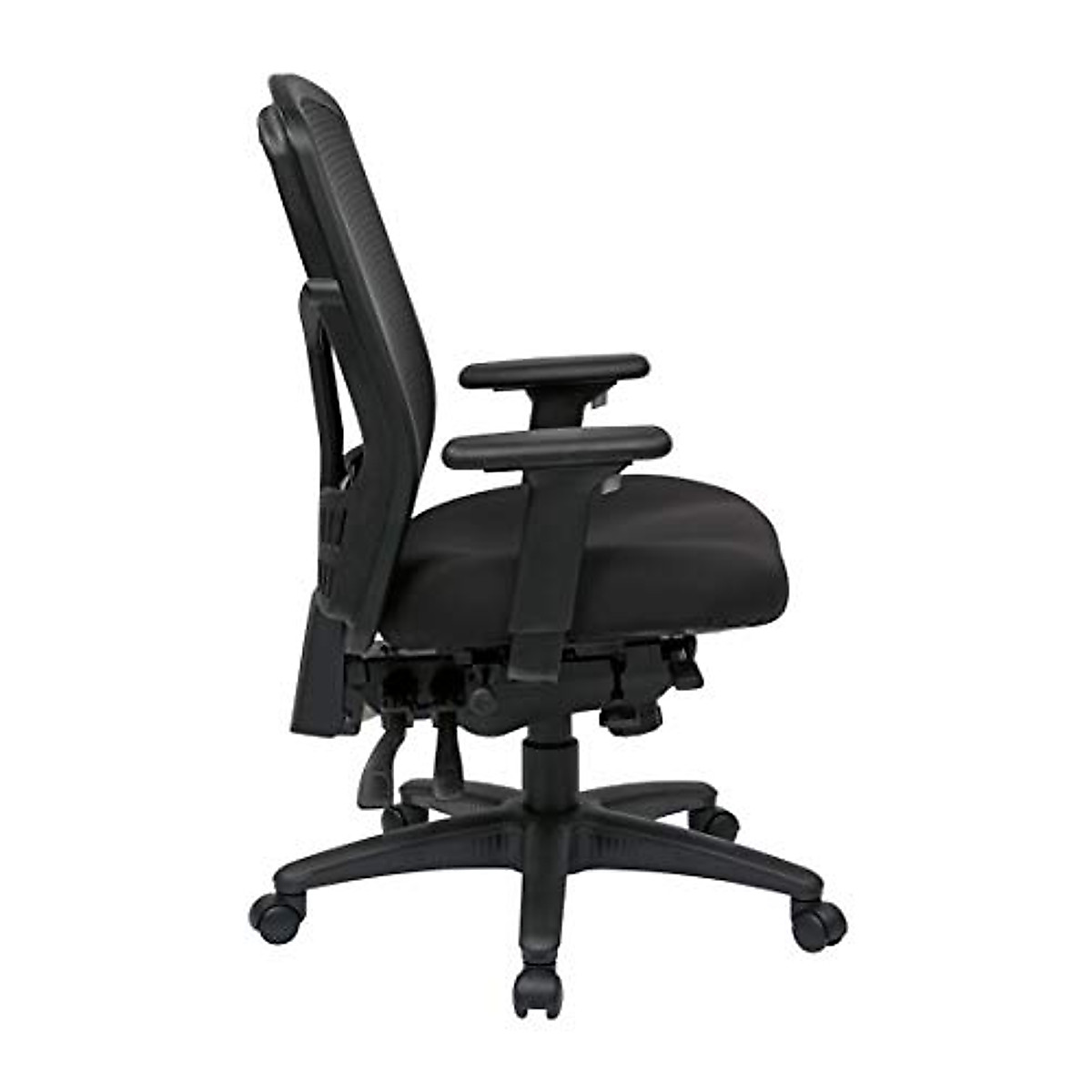 Office Star ProGrid Breathable Mesh Manager's Office Chair with Adjustable Seat Height, Multi-Function Tilt Control and Seat Slider, High Back, Coal FreeFlex Fabric
