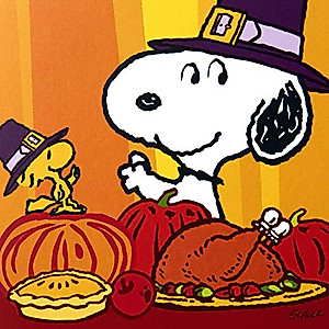 Hallmark Pack of Peanuts Thanksgiving Cards, Snoopy and Woodstock (10 Cards with Envelopes)