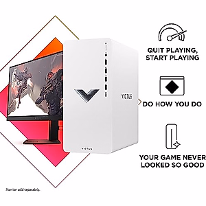 HP 2023 Newest Victus Gaming Desktop, Intel Core i5-12400 Processor(6-core), NVIDIA GeForce RTX 3050 Graphics, 16GB RAM, 1TB SSD, 2TB HDD, 9 USB Ports, Bluetooth and Wi-Fi, Windows 11 Home, White