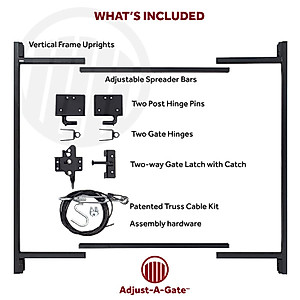 Adjust-A-Gate Steel Frame Gate Kit, 36"-60" Wide Opening Up to 4' High (3 Pack)