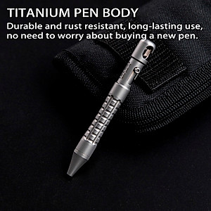 TACRAY Mini Titanium EDC Pen,Keychain Pen,Pocket Size Pen,Small Bolt Action Pen