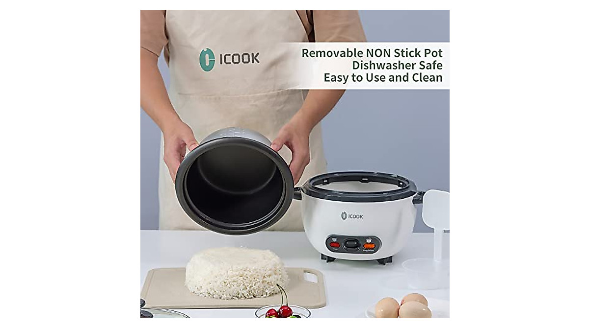 ICOOK 3-Cup Mini Rice Cooker - Compact & Versatile Cooking Solution
