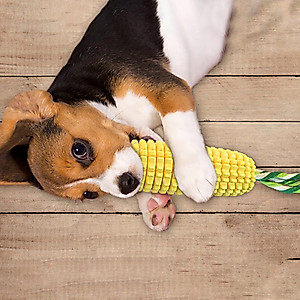 Rubber Chew Dog Toys, Dog Chew Toys, Puppy Toothbrush Clean Teeth Interactive Corn Toys, Dog Toys Aggressive Chewers Meduium Large Breed, Corn Dog Toy