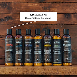Live Bearded Beard Conditioner, 8 fl oz - Strengthens and Softens Facial Hair - Made in the USA - All-Natural Ingredients with Biotin, Caffeine | American Scent - Cedar, Pine, Vetiver, Bergamont
