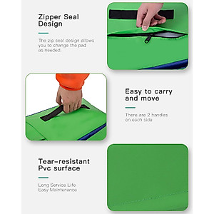 NiamVelo Incline Gymnastics Mat Folding Tumbling Mat Home Gym Mat 48''x24'' Non-slip PVC Surface Cheese Wedge Mat for Kids & Adults Workout (Blue)