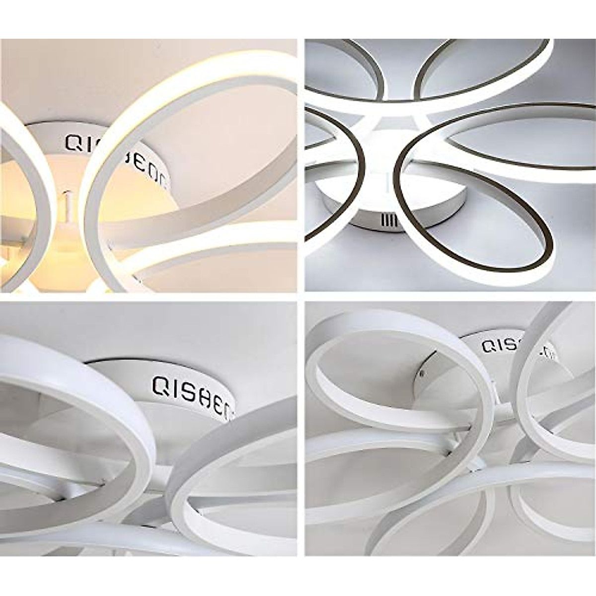 ZipLighting Modern LED Ceiling Light Dimmable Ceiling Lighting with Remote Round Ceiling Light Fixture Ceiling Lamp Flower Shape for Dinning Room Bedroom Kitchen Hallway 80W Decorative Lamp (74CM)