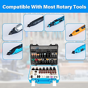 SALIGTEKH Rotary Tool Accessory Kit,530 Pcs Tool Kit, 1/8""(3.2mm) Diameter Shanks, Universal Kit Fits All Tool for Carving, Sanding, Cutting, Drilling, Grinding, Cleaning and Polishing