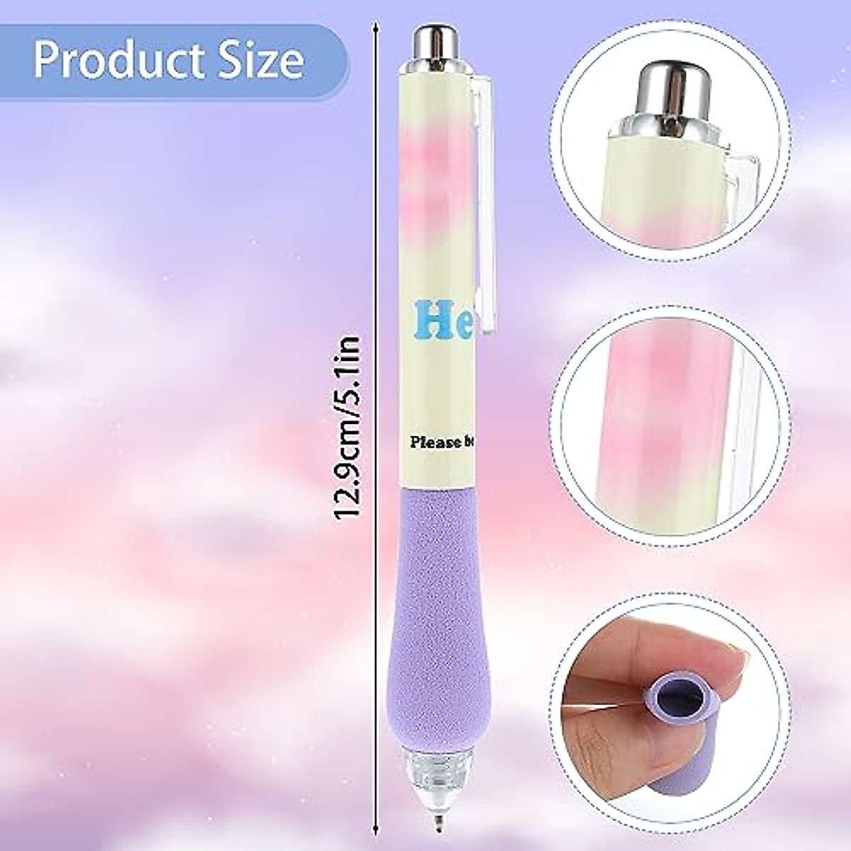 cobee Cute Kawaii Gel Ink Pens, 6 Pack Retractable Quick Dry 0.5mm Point Black Ink Rollerball Writing Pen Rolling Ballpoint Pens for Student Smooth Writing, Journaling, Taking Notes, Drawing(Style-A)