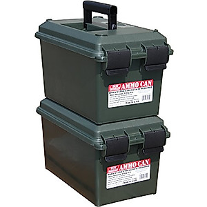 MTM AC11 Ammo Can for Bulk Ammo, Lockable, Water-Resistant, Heavy-Duty Dual Latches, Double Padlock Tabs, USA Made, Forest Green