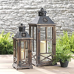 Liown Outdoor Moving Flame Candle: LED Battery Operated Waterproof Plastic Flickering Indoor Outdoor Flameless Candles with Timer (7" Ivory)