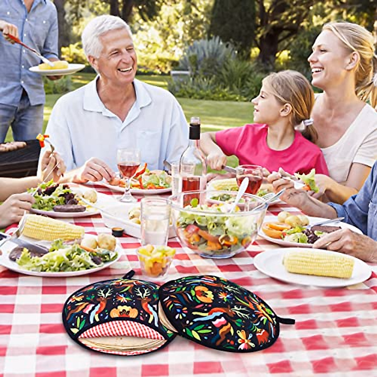 ZKOO Tortilla Warmer Pouch 12-Inch, Insulated Tortilla Holder -Microwavable Use Fabric Bag to Keep Food Warm.Ideal for Tortillas & Breads! (1, Black)