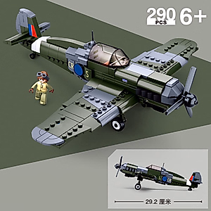 Bomber Plane Army Toys Fighter Iron Empire Military Bombing Plane Building Block World War 2 Model Toy Brick Building Army Airplane Set,Toys Gifts for Kid and Adult（290PCS）