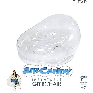 Air Candy Inflatable City Style Chairs Perfect for Indoors & Outdoors (Clear)