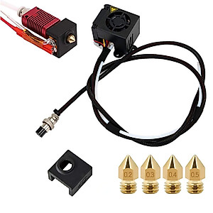 CR-10S 3D Printers Original Replacement Parts/Accessories Full Assemble MK8 Extruder Hot End Kits (with Nozzle 0.4mm /0.2mm /0.3mm /0.5mm) fit for Creality 3D Printing Printer CR-10 CR-10S S4 S5