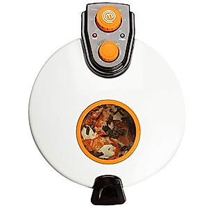 MasterChef Pizza Maker- Electric Rotating 12 Inch Non-stick Calzone Cooker -Countertop Indoor OutdoorTableTop Oven, Reheat Calzone, Quesadilla for Crisp Crust w Adjustable Temperature Control, Gift