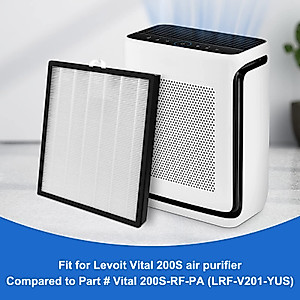 Extolife 2 Pack Vital 200S True HEPA Replacement Filter for Levoit Vital 200S Air Puri-fier, 3-in-1 H13 True HEPA with Activated Carbon Filter Set, Part Number Vital 200S-RF-PA (LRF-V201-YUS)