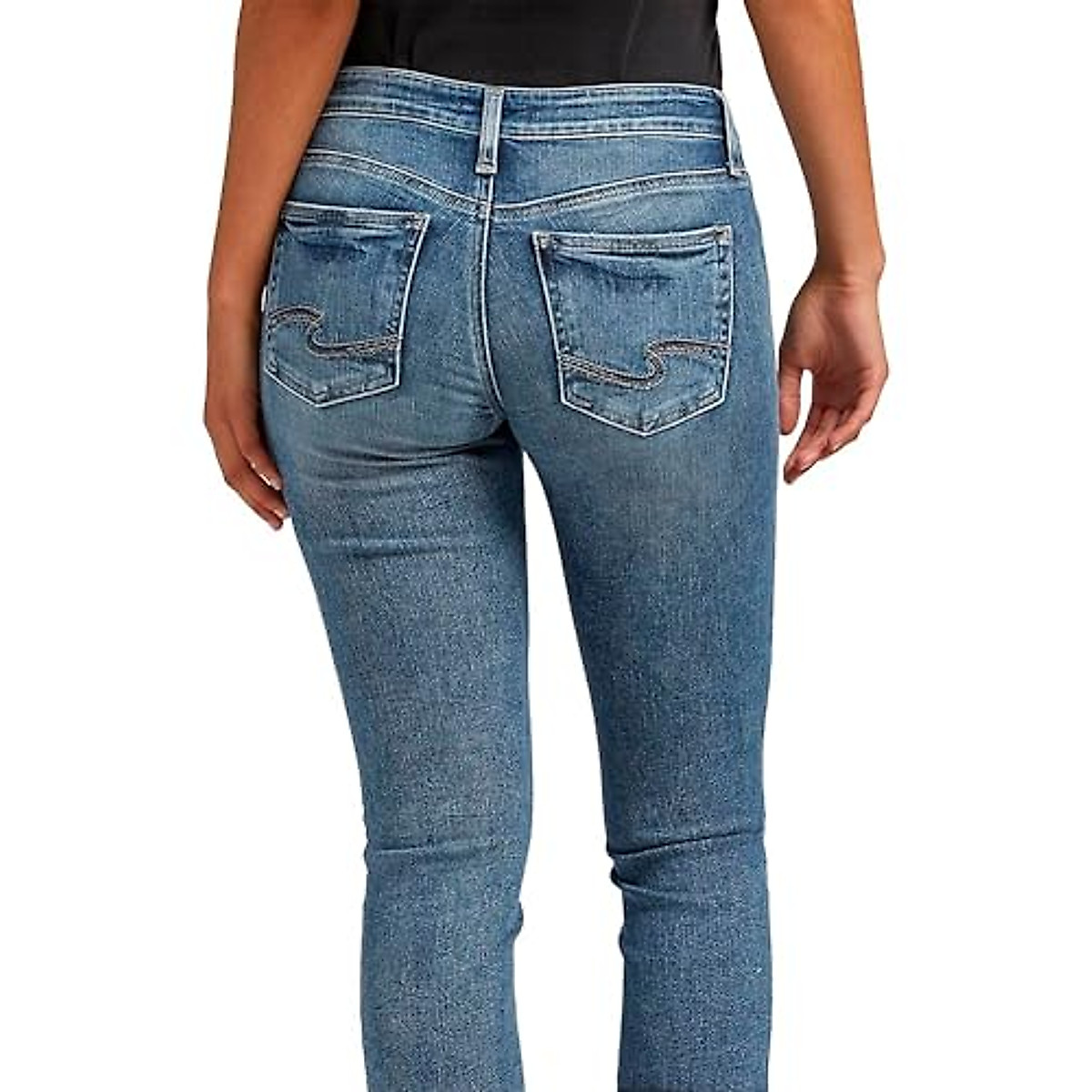 Silver Jeans Co. Women's Britt Low Rise Curvy Fit Capri Jeans, Med Wash EPX396, 24 Regular