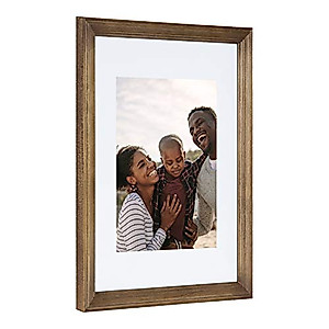 Kate and Laurel Bordeaux Gallery Wall Frame and Shelf Kit, Set of 10, Rustic Brown and Charcoal Gray, Assorted Size Frames and Three Display Shelves
