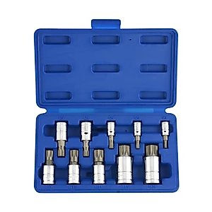 NEIKO 10078A XZN Triple Square Spline Bit Socket Set | 11 Piece Long and Short | 12 Point | CrV Steel