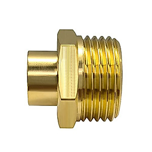 Hooshing 4PCS Garden Hose Atapter 3/4" GHT Male x 1/4" NPT Female Connector GHT to NPT Brass Fittings Female to Male Water Hose Quick Connector
